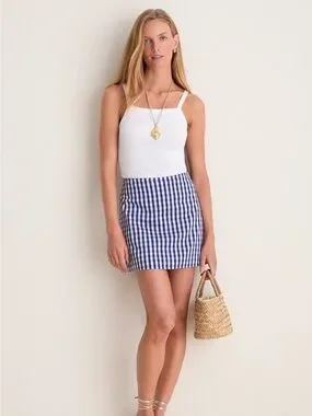 Tuckernuck | Skirts | Nwot Tuckernuck Ocean Gingham Meg Aline Mini ...